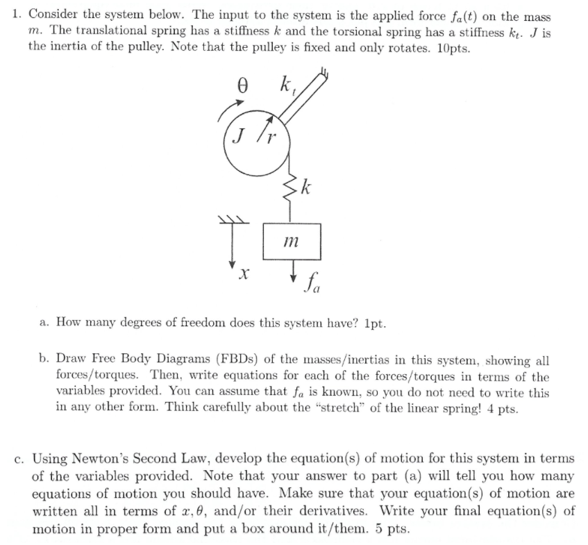 Solved Consider the system below. The input to the system is | Chegg.com