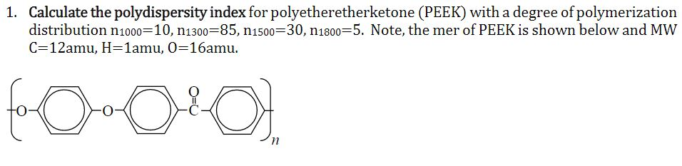 Solved Calculate the polydispersity index for | Chegg.com