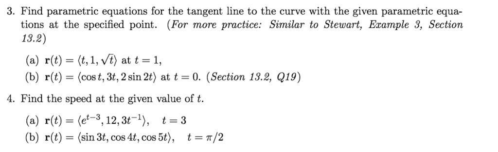 Solved Find parametric equations for the tangent line to the | Chegg.com