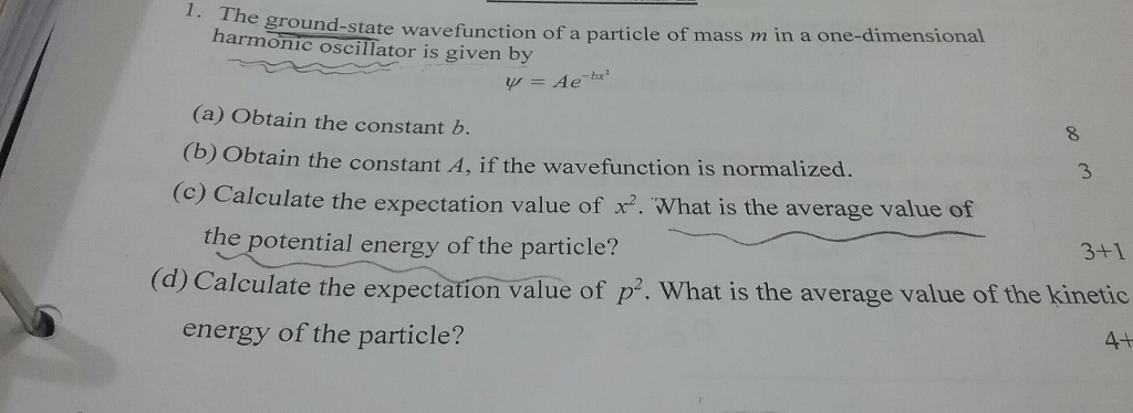 Solved The ground-state wave function of a particle of mass | Chegg.com