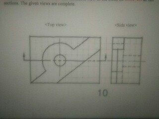 Solved Draw a top and side view of the part. Create a front | Chegg.com