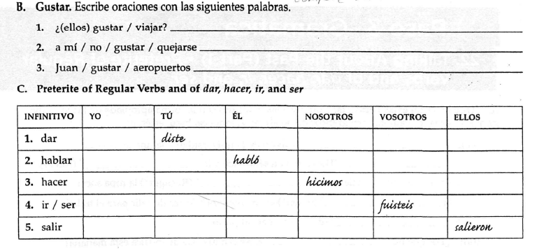 Indirect Object Pronouns, dar and decir Place the | Chegg.com