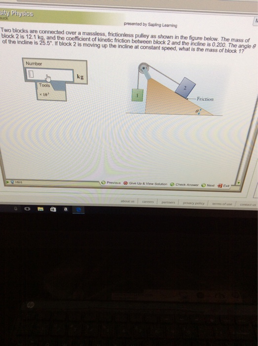 Solved Two blocks are connected over a massless, | Chegg.com