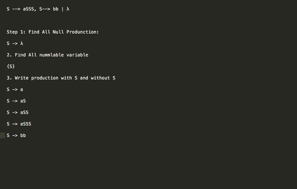 S ASSS S Bb AStep 1 Find All Null Produnction 2 Find All Nummlable Variable Sb3 Write s-asss-s-bb-astep-1-find-all-null-produnction-2-find-all-nummlable-variable-sb3-write