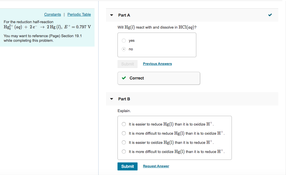 Solved Constants Periodic Table Part A For the reduction | Chegg.com