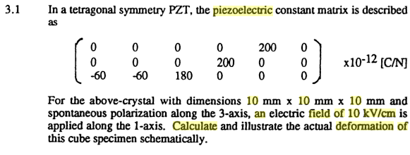 3.1 In a tetragonal symmetry PZT, the piezoelectric | Chegg.com