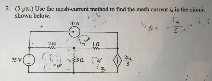Solved Use the mesh-current method to find the mesh current | Chegg.com
