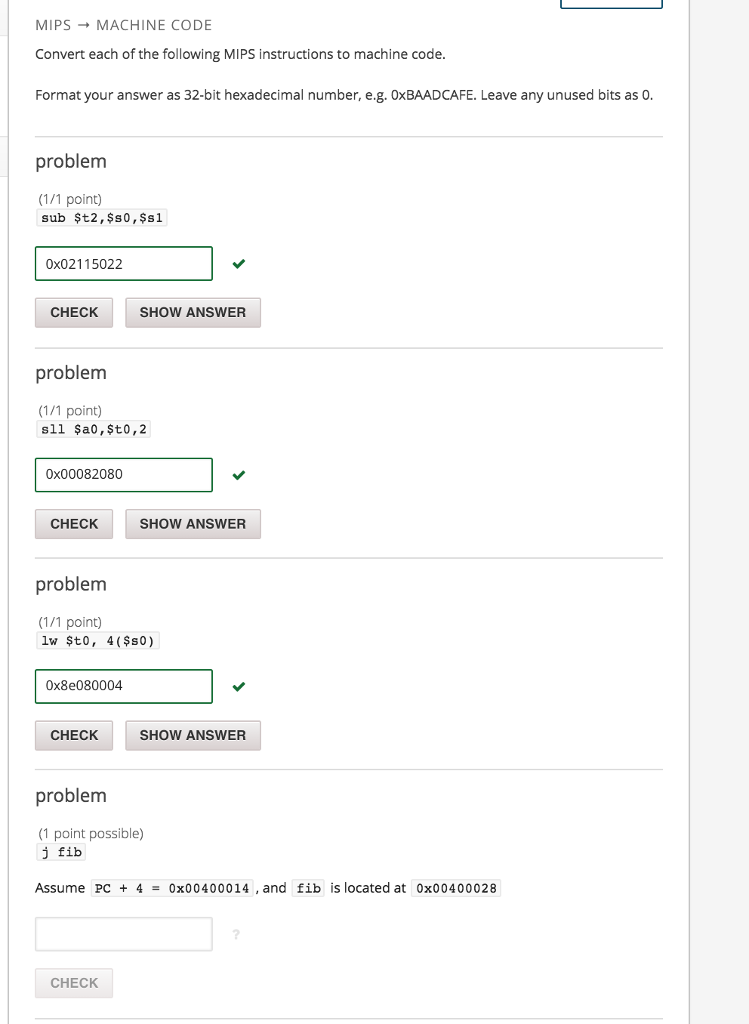 Solved Mips to Machine Code, and Machine Code to Mips | Chegg.com Solved Mips to Machine Code, and Machine Code to Mips | Chegg.com