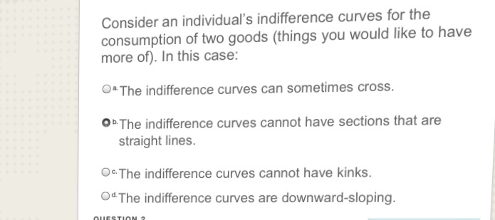 Solved Consider an individual's indifference curves for the | Chegg.com
