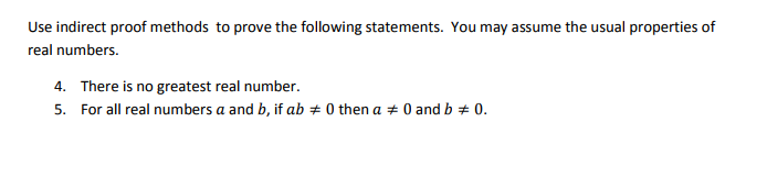 Solved Use indirect proof methods to prove the | Chegg.com