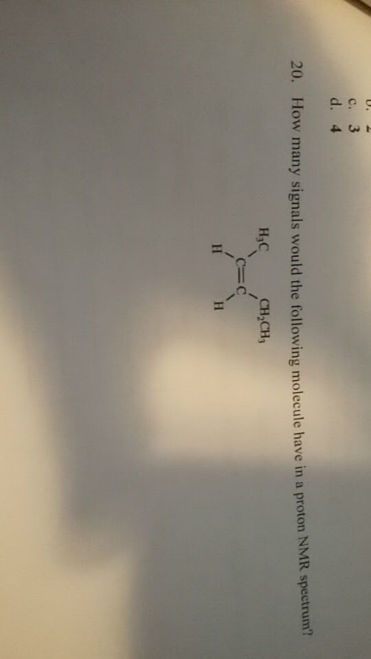 Solved How many signals would the following molecule have in | Chegg.com