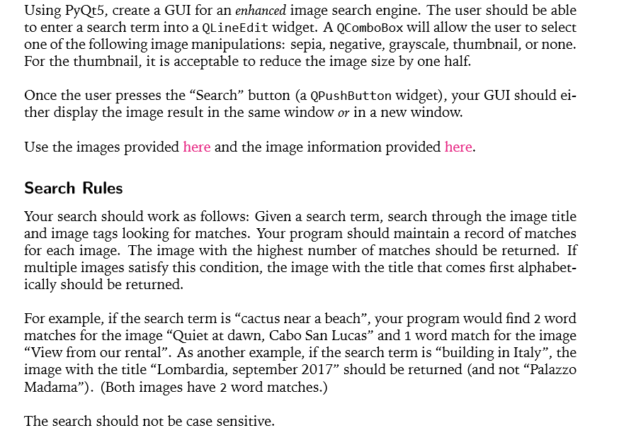 Using PyQt5, create a GUI for an enhanced image | Chegg.com