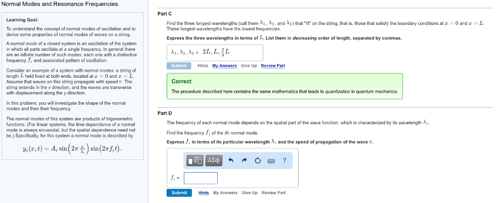Solved To understand the concept of normal modes of | Chegg.com