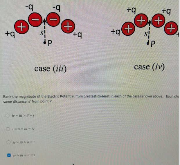 Solved Rank the magnitude of the Electric Potential from | Chegg.com