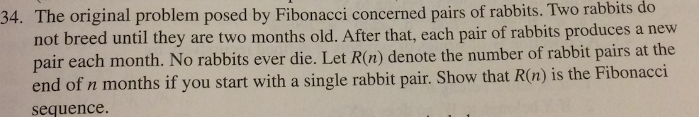 Solved The original problem posed by Fibonacci concerned | Chegg.com