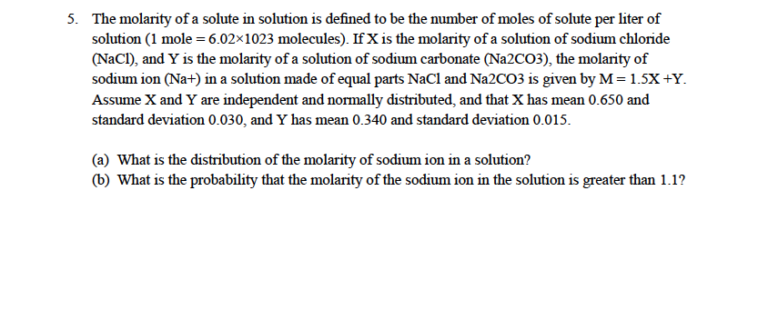Solved The molarity of a solute in solution is defined to be | Chegg.com