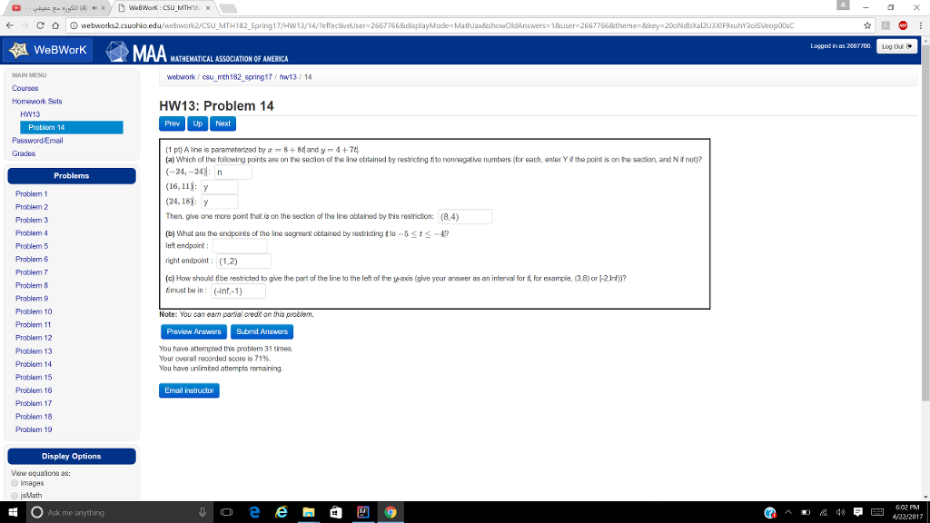 Solved WoB Work: CSU MTH C | Chegg.com Solved WoB Work: CSU MTH C | Chegg.com