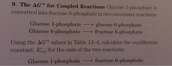 Solved The delta G'degree for Coupled Reactions Glucose | Chegg.com
