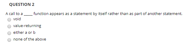 Solved QUESTION 2 A call to a function appears as a | Chegg.com