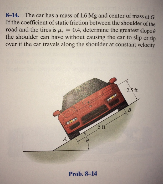Solved The car has a mass of 1.6 Mg and center of mass at G. | Chegg.com