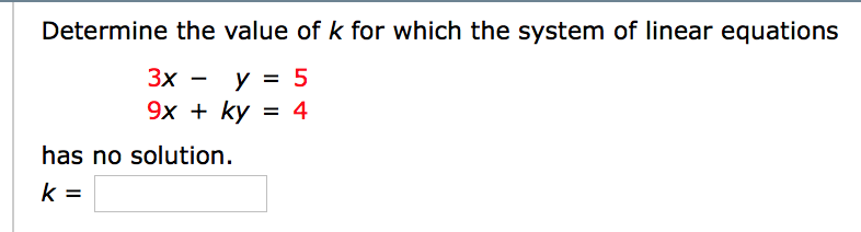 Solved Determine the value of k for which the system of | Chegg.com