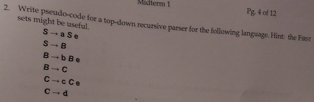 2 Write Pseudo Code For A Top Down Recursive Parser 2059
