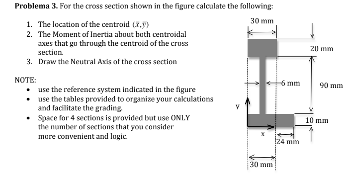 Solved Problema 3. For the cross section shown in the figure | Chegg.com