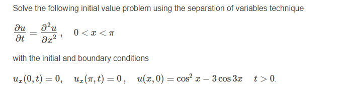 Solved Solve the following initial value problem using the | Chegg.com