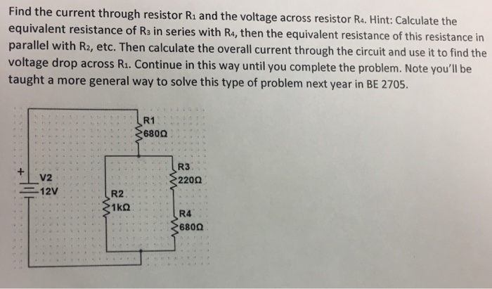 Solved Find the current through resistor R_1 and the voltage | Chegg.com