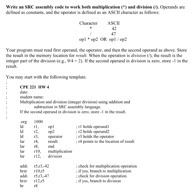 We are writing SRC Assembly code to work both | Chegg.com