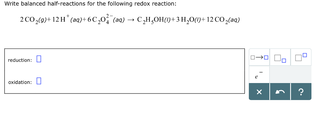 Solved Write balanced half-reactions for the following redox | Chegg.com