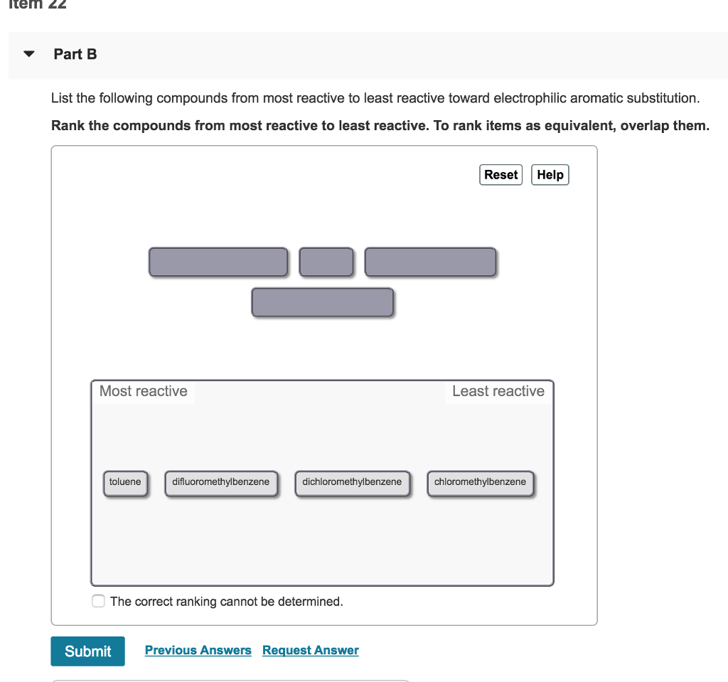 Solved Item 22 Part B List The Following Compounds From Most