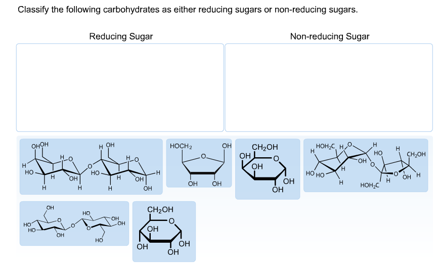 Classify the following carbohydrates as either | Chegg.com Classify the following carbohydrates as either | Chegg.com