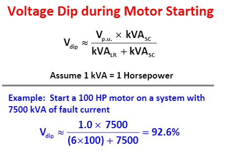 Solved Voltage Dip during Motor Starting kVA SC p-u dip kVA | Chegg.com