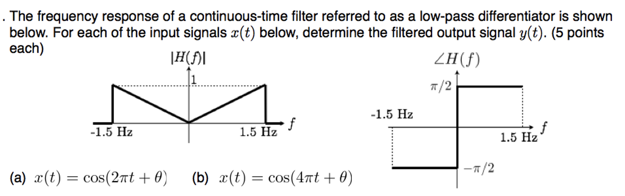Solved The frequency response of a continuous-time filter | Chegg.com Solved The frequency response of a continuous-time filter | Chegg.com