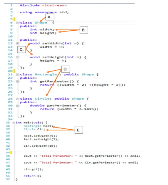 Solved #include くiostream» 3using namespace std; 6E] class | Chegg.com