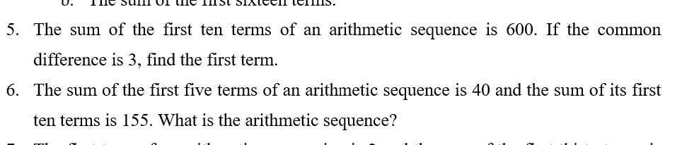 Solved Criis 5 The Sum Of The First Ten Terms Of An
