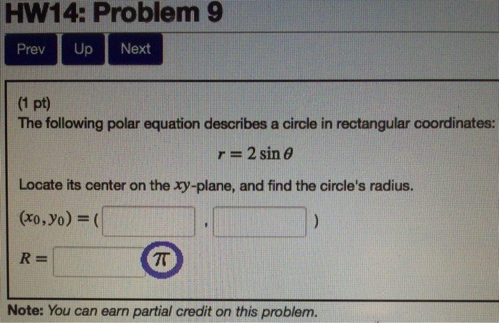 Solved The following polar equation describes a circle in | Chegg.com