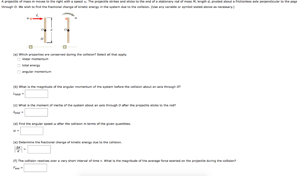 Solved A projectile of mass m moves to the right with a | Chegg.com