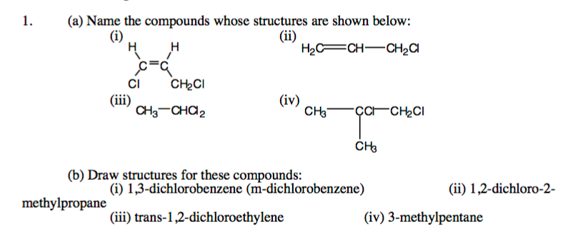 Solved (a) Name the compounds whose structures are shown | Chegg.com
