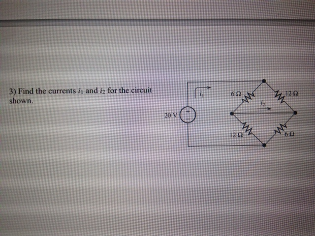 Solved Find the currents i1 and i2 for the circuit shown. | Chegg.com