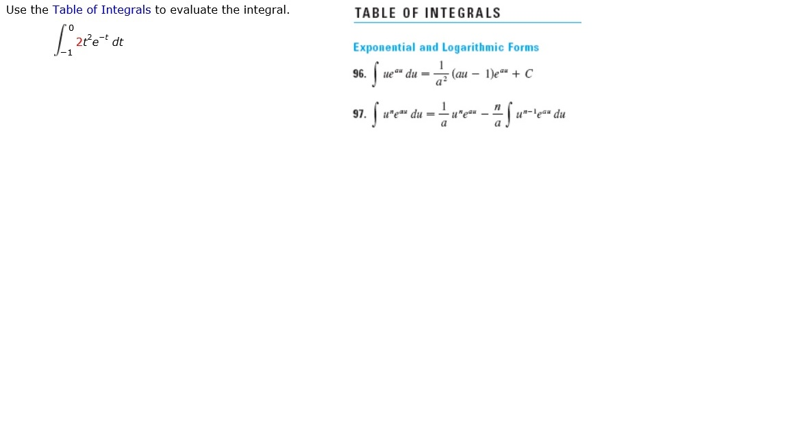 Solved Use the Table of Integrals to evaluate the integral. | Chegg.com