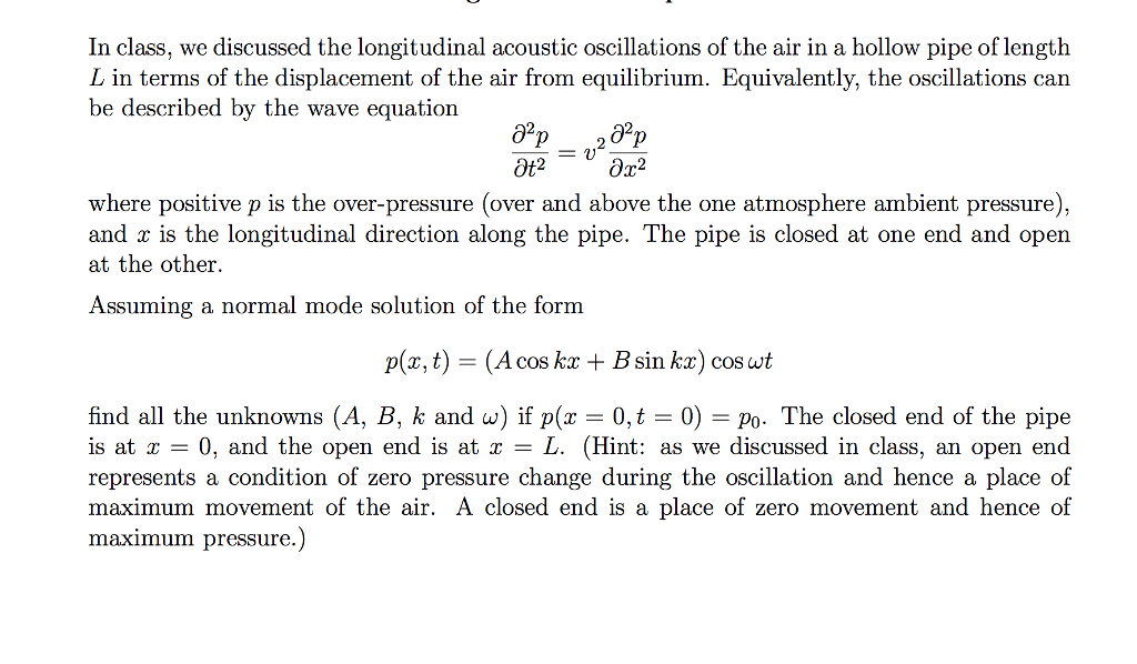 Solved In class, we discussed the longitudinal acoustic | Chegg.com