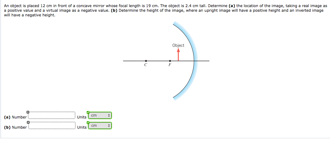 Solved An object is placed 12 cm in front of a concave | Chegg.com