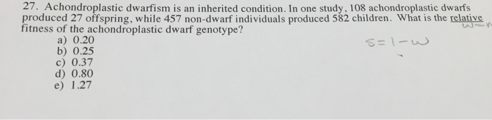 Solved Achondroplastic Dwarfism Is An Inherited Condition