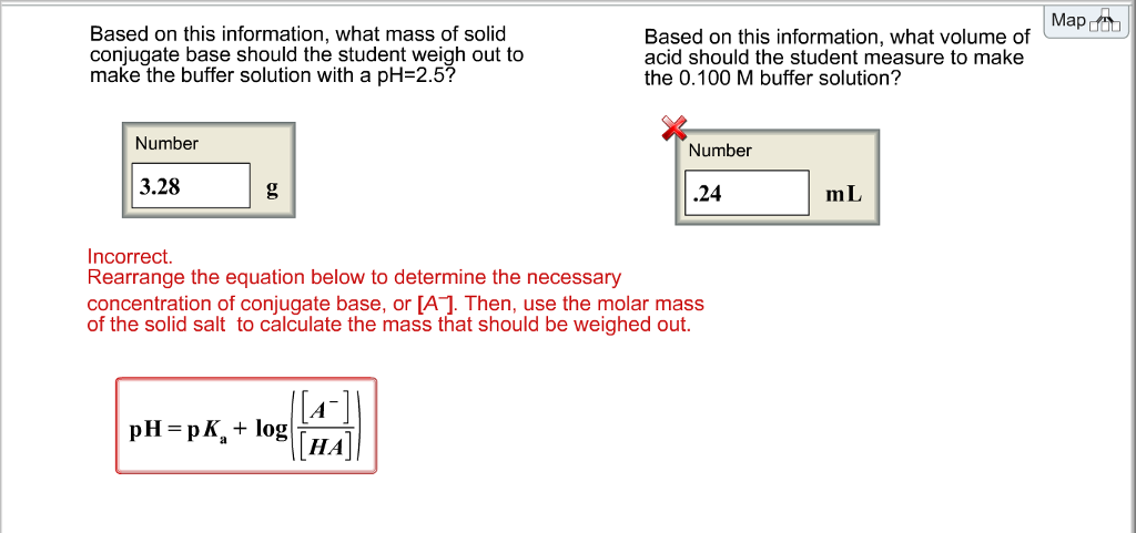 Solved A student must make a buffer solution with a pH of | Chegg.com