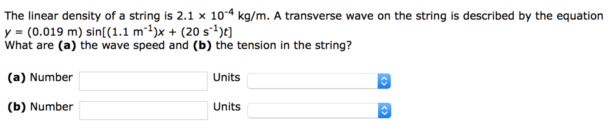 Solved The linear density of a string is 2.1 times 10^-4 | Chegg.com