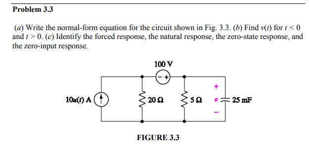 Solved Problem 3.3 (a) Write the normal-form equation for | Chegg.com