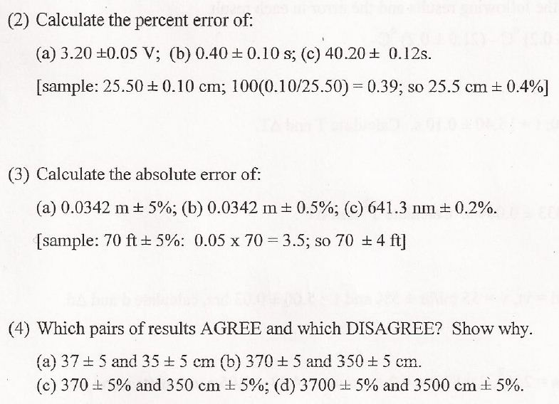 Solved Calculate the percent error of: 3.20 plusminus0.05 | Chegg.com