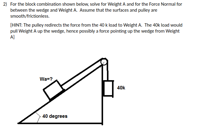 Solved For the block combination shown below, solve for | Chegg.com